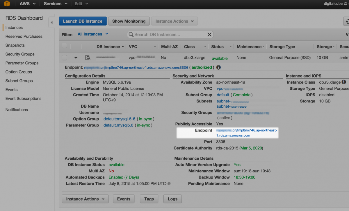 How to use Amazon RDS with AMIMOTO AMI WordPress | Amimoto
